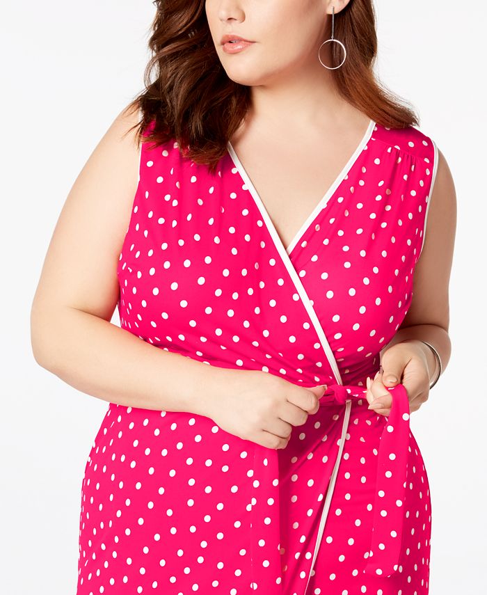 Love Squared Trendy Plus Size Polka Dot Wrap Dress Macys