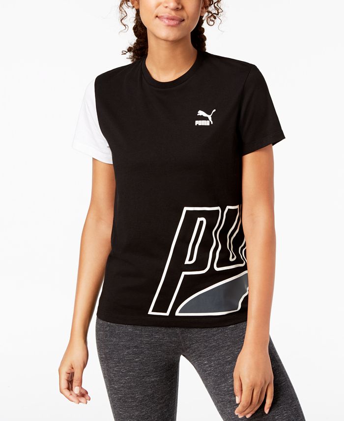 Puma Loud Cotton Colorblocked T-Shirt - Macy's