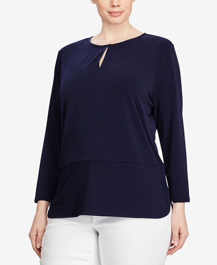Lauren Ralph Lauren Plus Size Keyhole Top - Macy's