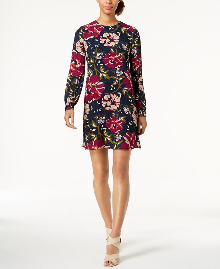 Tommy Hilfiger Floral Print Chiffon A Line Dress Macys