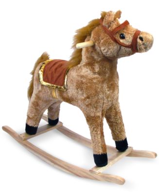 Trademark Global Happy Trails Plush Rocking Horse, 26" x 11" x 28.5 ...