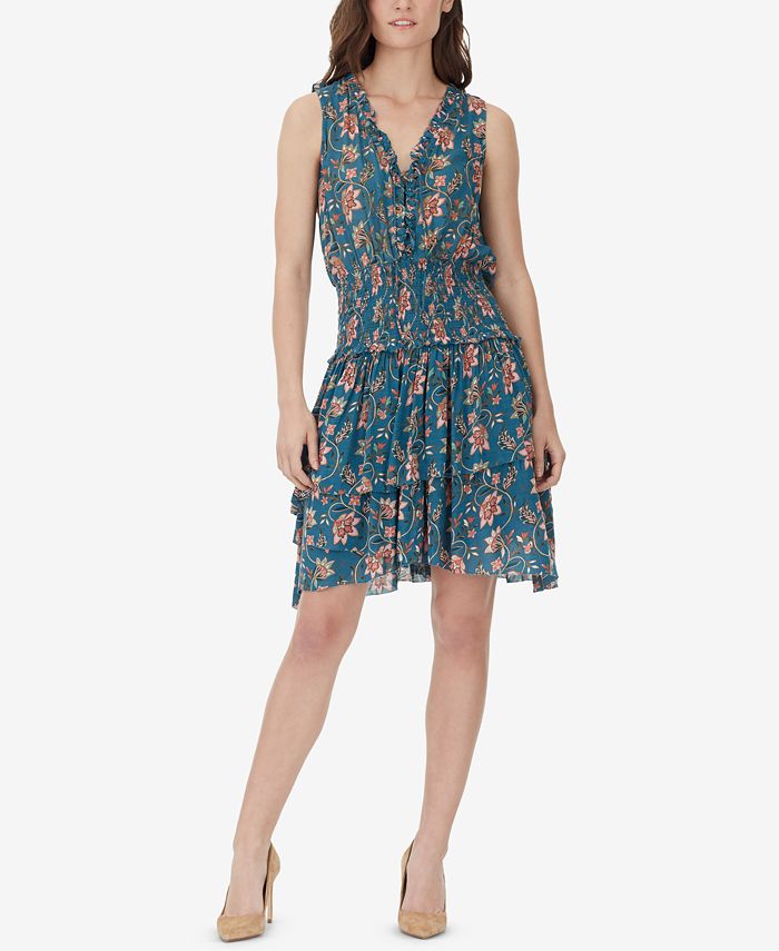 WILLIAM RAST Clarissa Printed Tiered Lace-Up Dress - Macy's