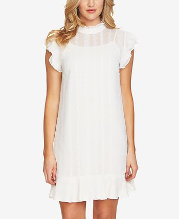 CeCe Embroidered Ruffled Shift Dress - Macy's