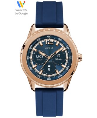 GUESS Connect Unisex Blue Silicone Strap Touchscreen Smart Watch 40mm ...