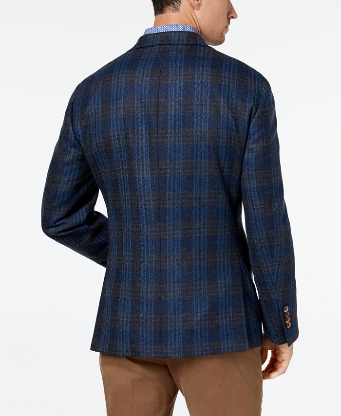Tallia Men's Slim-Fit Blue Plaid Sport Coat - Macy's