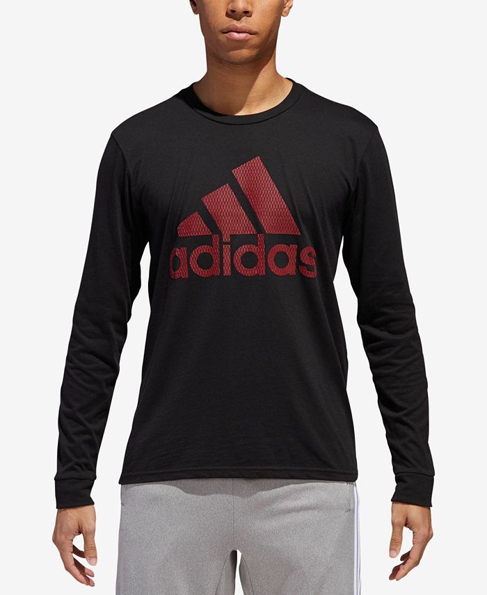 adidas Men's ClimaLite® Logo Long-Sleeve T-Shirt - Macy's