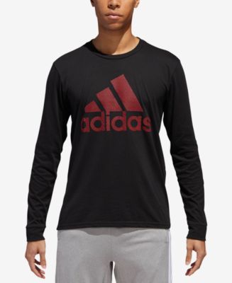 adidas Men's ClimaLite® Logo Long-Sleeve T-Shirt - Macy's