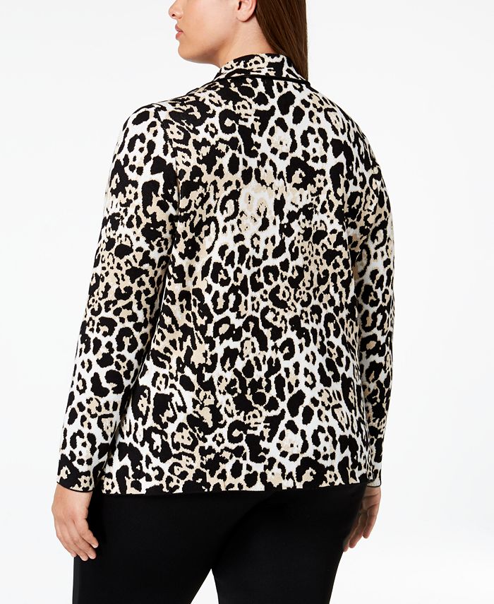Belldini Plus Size Animal-Print Moto Jacket - Macy's