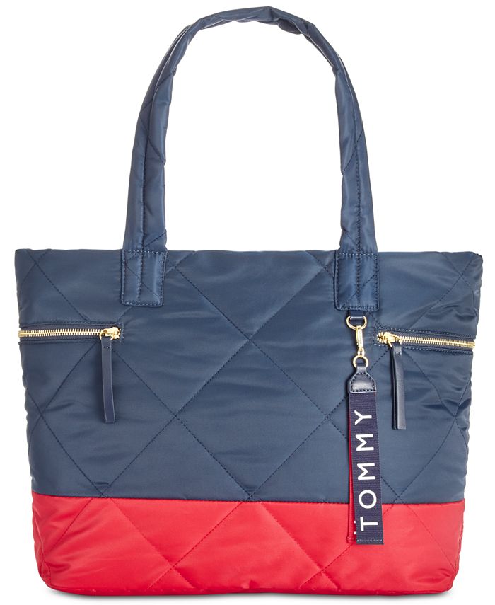 Tommy Hilfiger Kensington Quilted Colorblocked Tote - Macy's