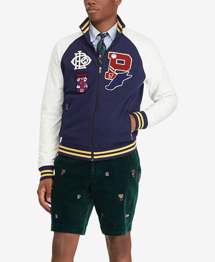 Polo Ralph Lauren Men's Cotton Patch Varsity Track Jacket - Macy's