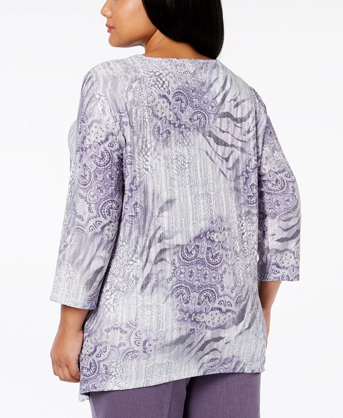 Alfred Dunner Plus Size Smart Investments Embellished Top - Macy's