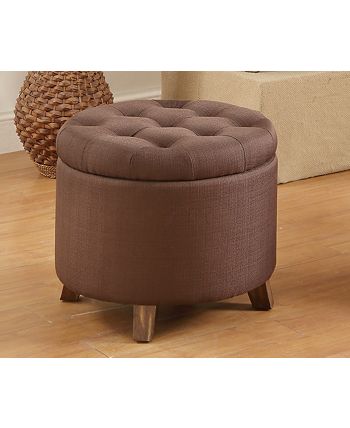 Poundex Fabric Round Ottoman - Macy's