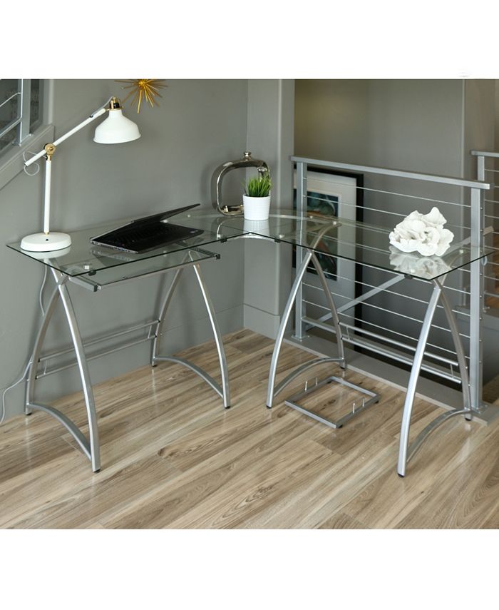 Walker Edison Silver Corner Computer Desk - Macy's