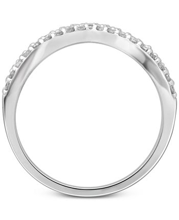 Macy's Diamond V Statement Ring (5/8 ct. t.w.) in 14k White Gold - Macy's