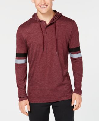American Rag Men's Lightweight Varsity Henley Hooded Shirt, Created for ...