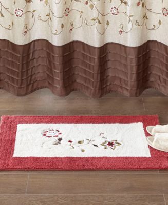 Madison Park Serene 21" x 34" Embroidered Cotton Tufted Rug - Macy's