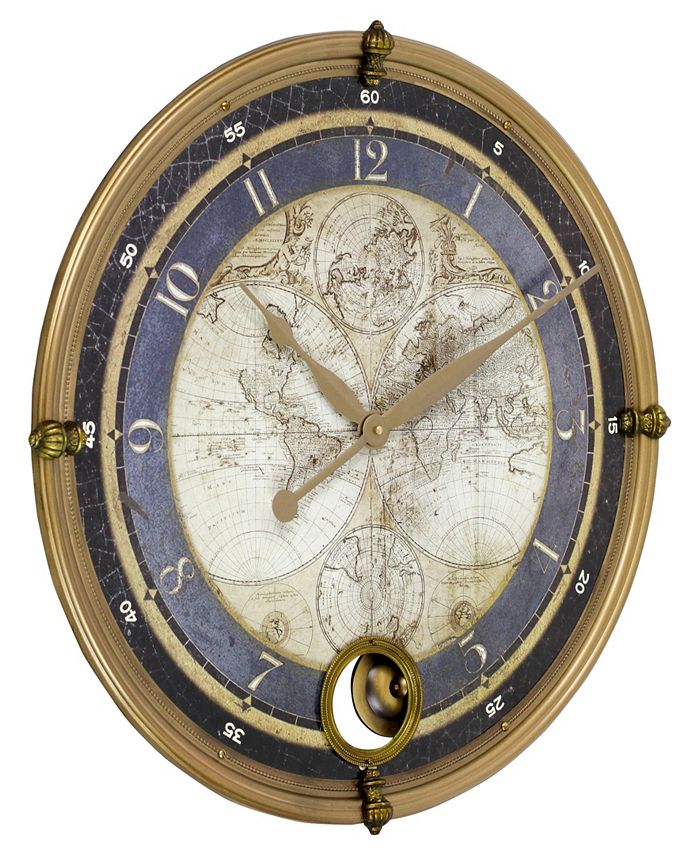 Aspire Home Accents Ramona Old Map Wall Clock - Macy's
