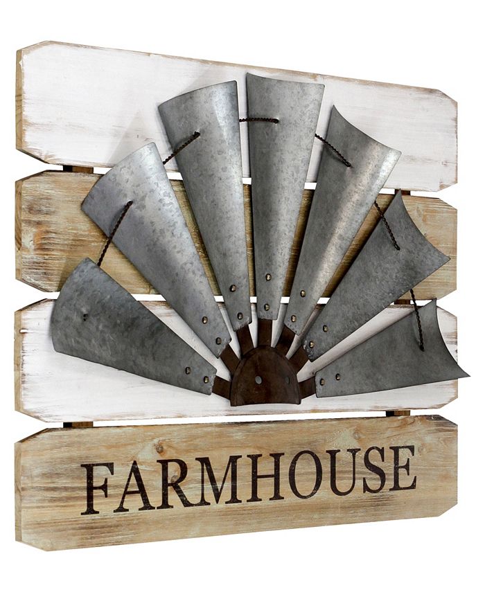 Aspire Home Accents Farmhouse Windmill Wall Sign - Macy's