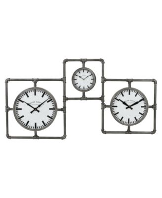 Ferris Industrial 3-Face Wall Clock - Macy's