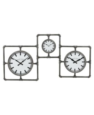 Ferris Industrial 3-Face Wall Clock - Macy's