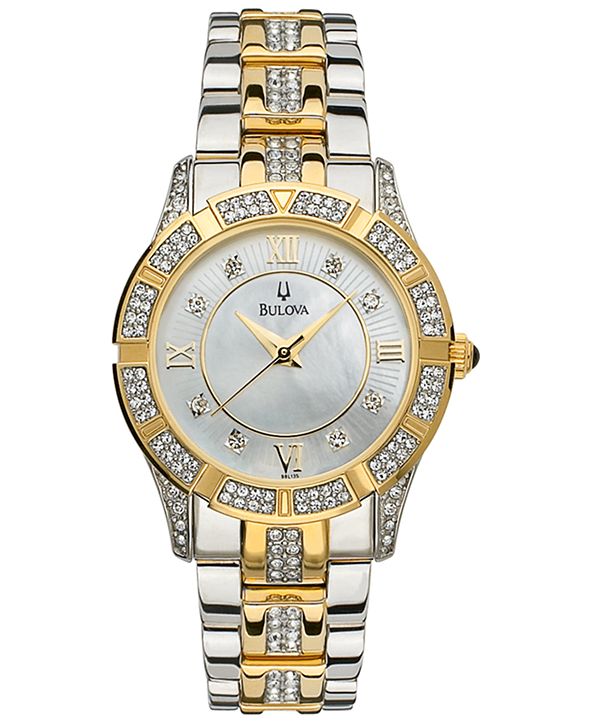 Caravelle Bulova Women's Two Tone Stainless Steel Bracelet Watch 98L135 ...