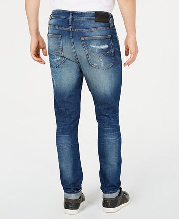 GUESS Men's Utility Fit Ripped Graphic Jeans - Macy's