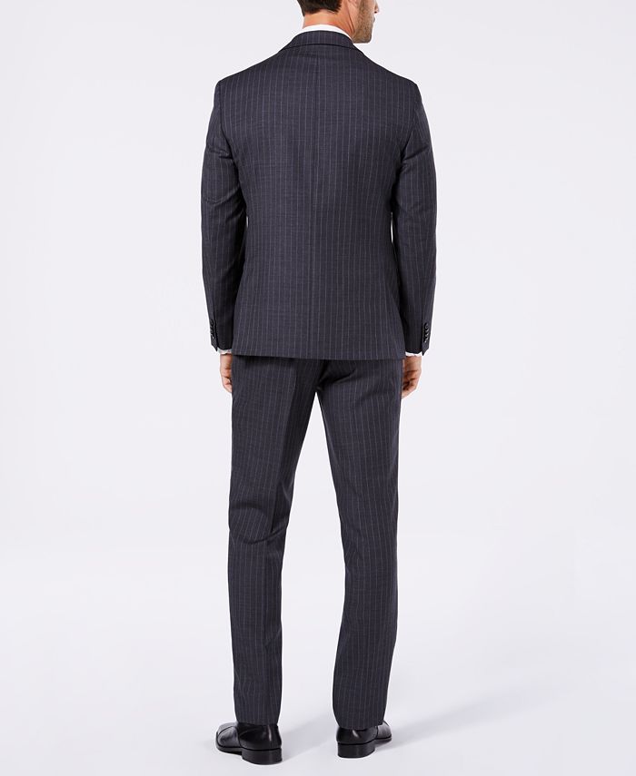 Michael Kors Men's Classic/Regular Fit Natural Stretch Charcoal/Blue ...