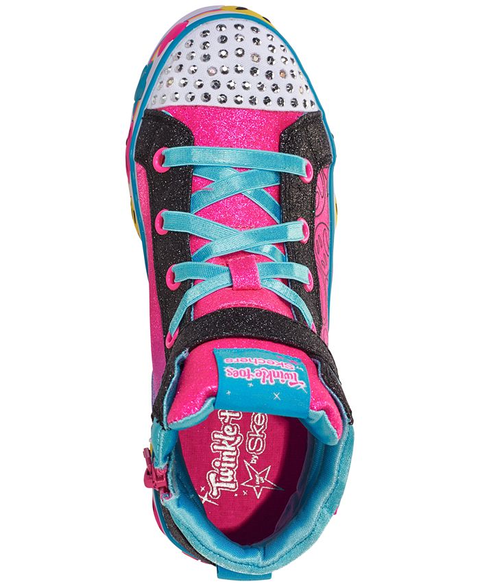 Skechers Little Girls' Twinkle Toes: Smile Lights High Top Light-Up ...