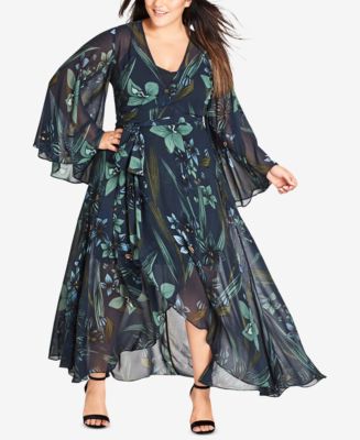 City Chic Trendy Plus Size High-Low Maxi Dress - Macy's