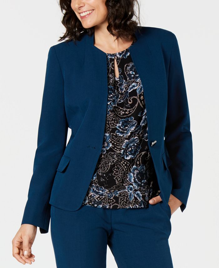 Kasper One-Button Stretch Crepe Jacket - Macy's