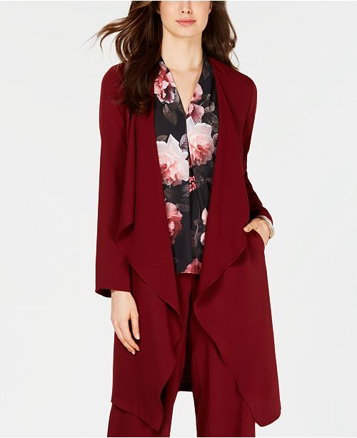 Nine West Draped Open-Front Topper Jacket, Created for Macy's - Jackets ...
