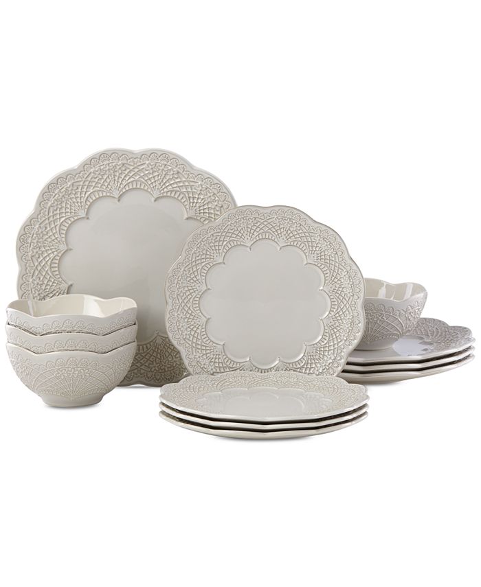 Lenox Chelse Muse Scallop 12-Pc. Dinnerware Set, Service for 4 - Macy's