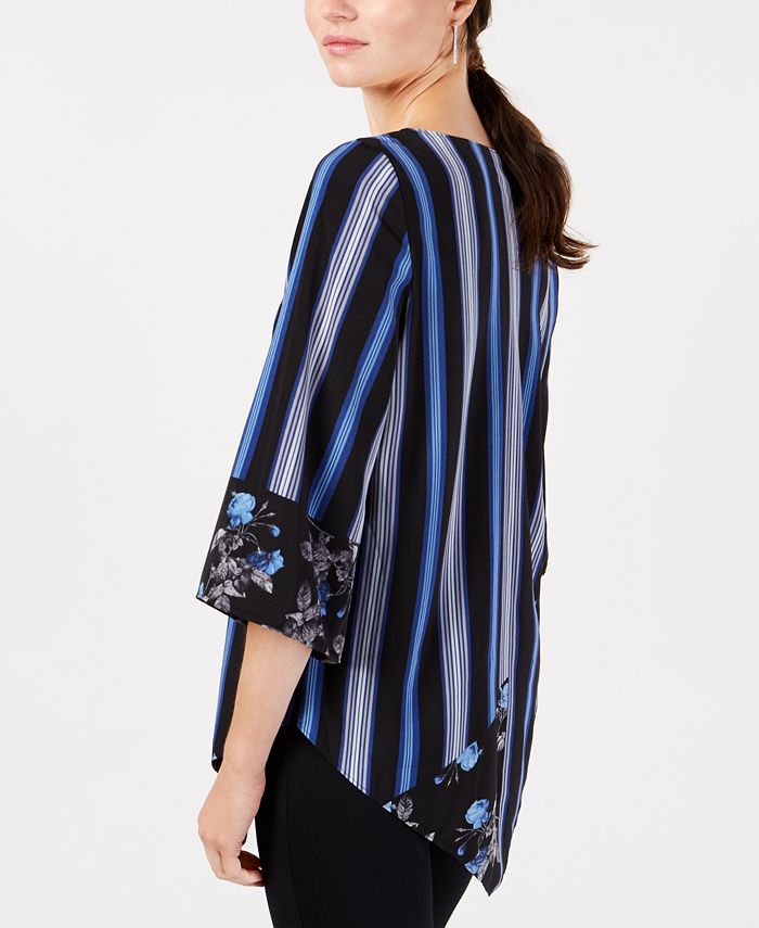Alfani Printed V-Hem Top, Created for Macy's & Reviews - Tops - Women ...