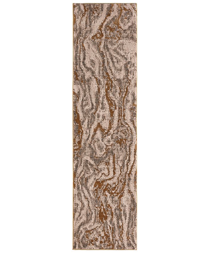 Karastan Enigma Alluvium Brushed Gold 2'4" x 7'10" Runner Rug - Macy's
