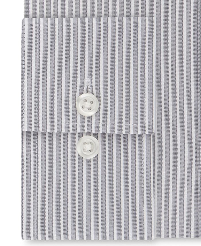 Van Heusen Men's Classic/Regular Fit Flex Collar Stretch Gray Stripe ...