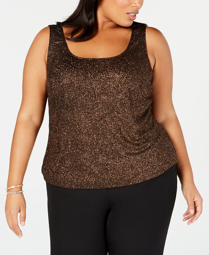 Alex Evenings Plus Size Metallic Jacket & Top Set - Macy's
