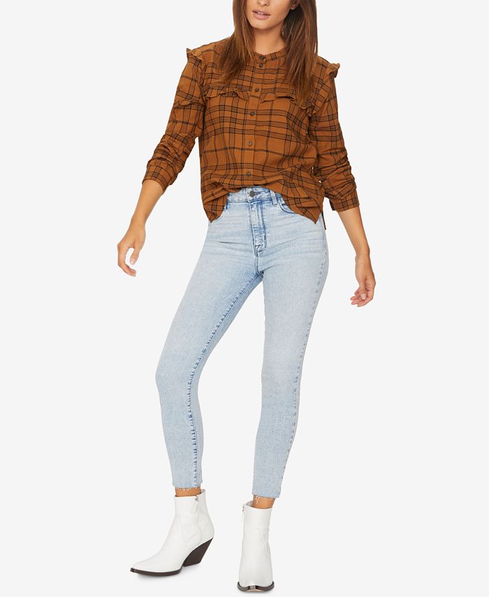 Sanctuary Ruffled Plaid Shirt - Macy's