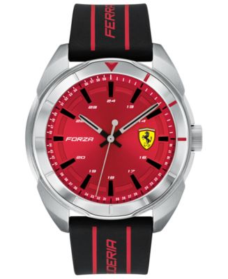 Ferrari Men's Forza Black Silicone Strap Watch 45mm - Macy's