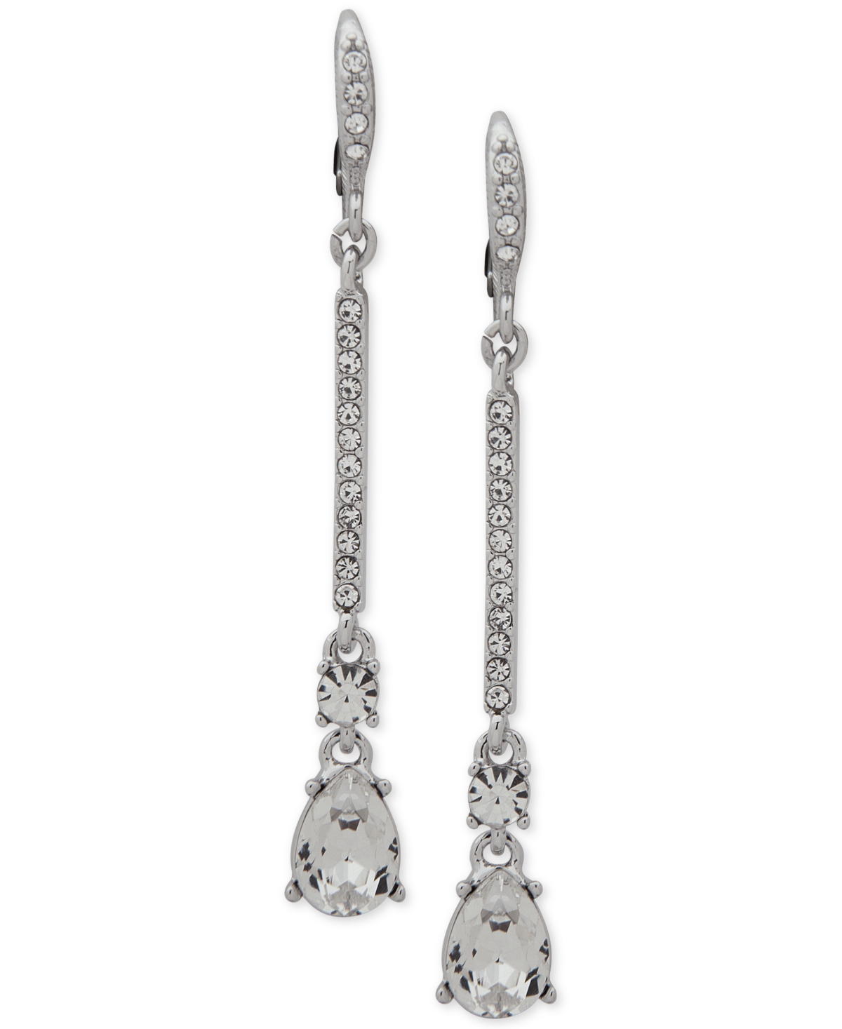 Click here for Givenchy Crystal Linear Drop Earrings - Silver prices