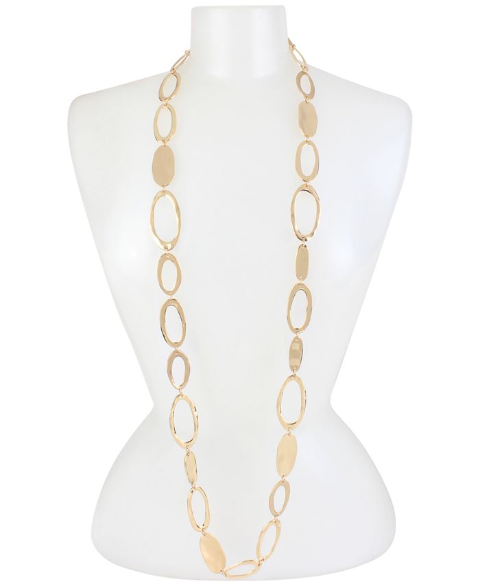 Robert Lee Morris Soho Gold-Tone Oval Link 49" Station Necklace - Macy's