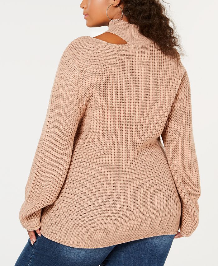 Planet Gold Trendy Plus Size Cutout Sweater - Macy's