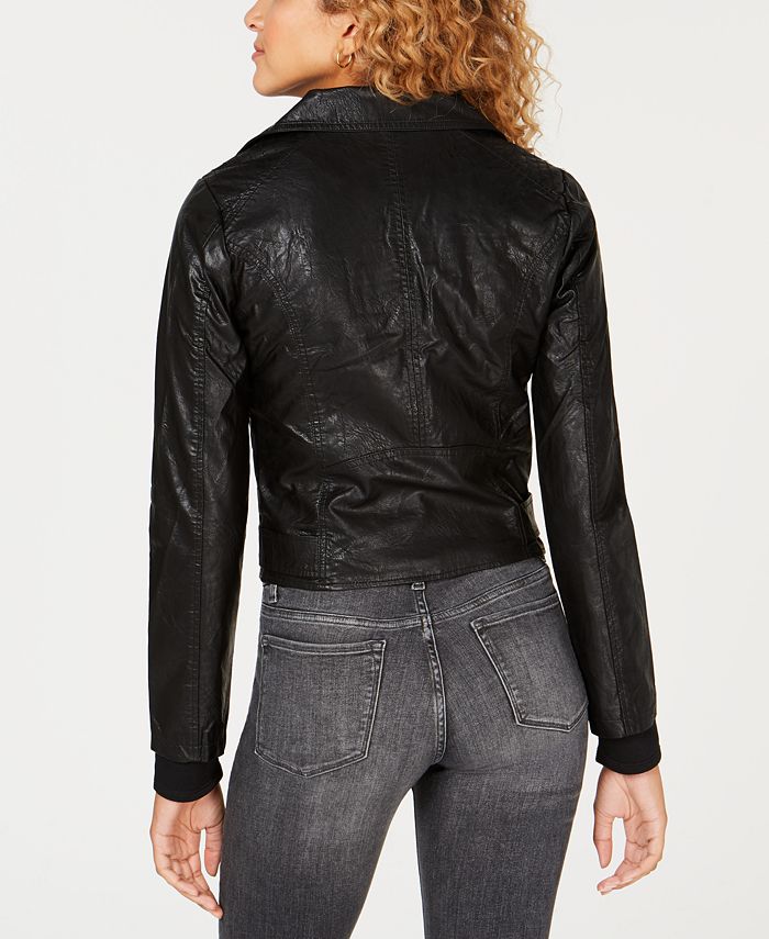 Maralyn & Me Juniors' Asymmetrical Faux-Leather Moto Jacket - Macy's