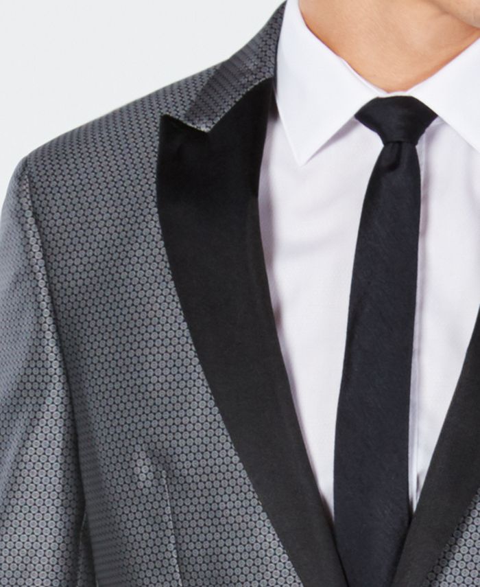 Tallia Men's Slim-Fit Silver Medallion Jacquard Suit Jacket - Macy's