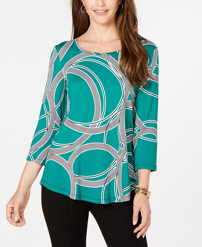 JM Collection Printed T-Shirt, Created for Macy's - Macy's