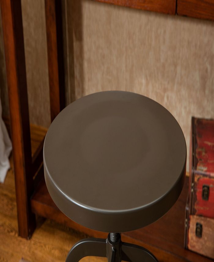 Hodedah Swiveling Adjustable Gun Metal Bar Stool - Macy's