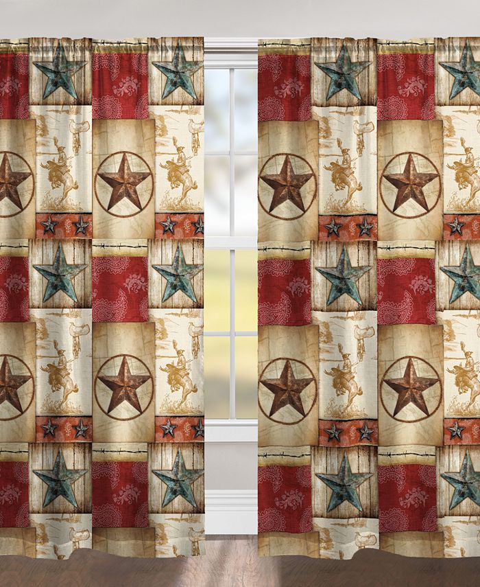 Laural Home Rodeo Patch 84" Black Out Window Curtain - Macy's