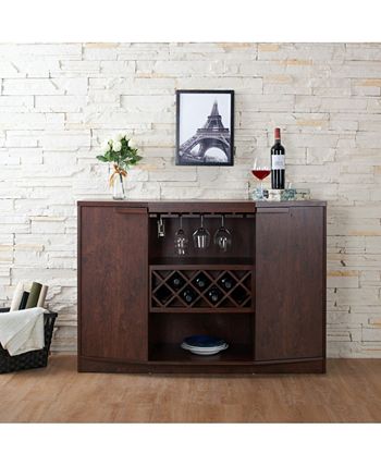 Furniture of America Bruno Contemporary Wine Rack Buffet & Reviews ...