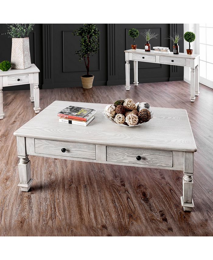 Furniture of America Vera Antique White Coffee Table - Macy's