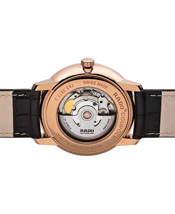 Rado Men's Swiss Automatic Coupole Classic Dark Brown Leather Strap ...