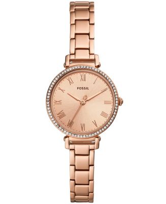 Fossil Women's Kinsey Rose Gold-Tone Stainless Steel Bracelet Watch ...